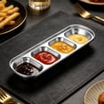 304 Stainless Steel Divided Dipping Tray Multi Compartment Sauce Dish ...