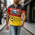 2026 Soccer Cup Retro Jersey Henley for Men, Short Sleeve Button Neck ...