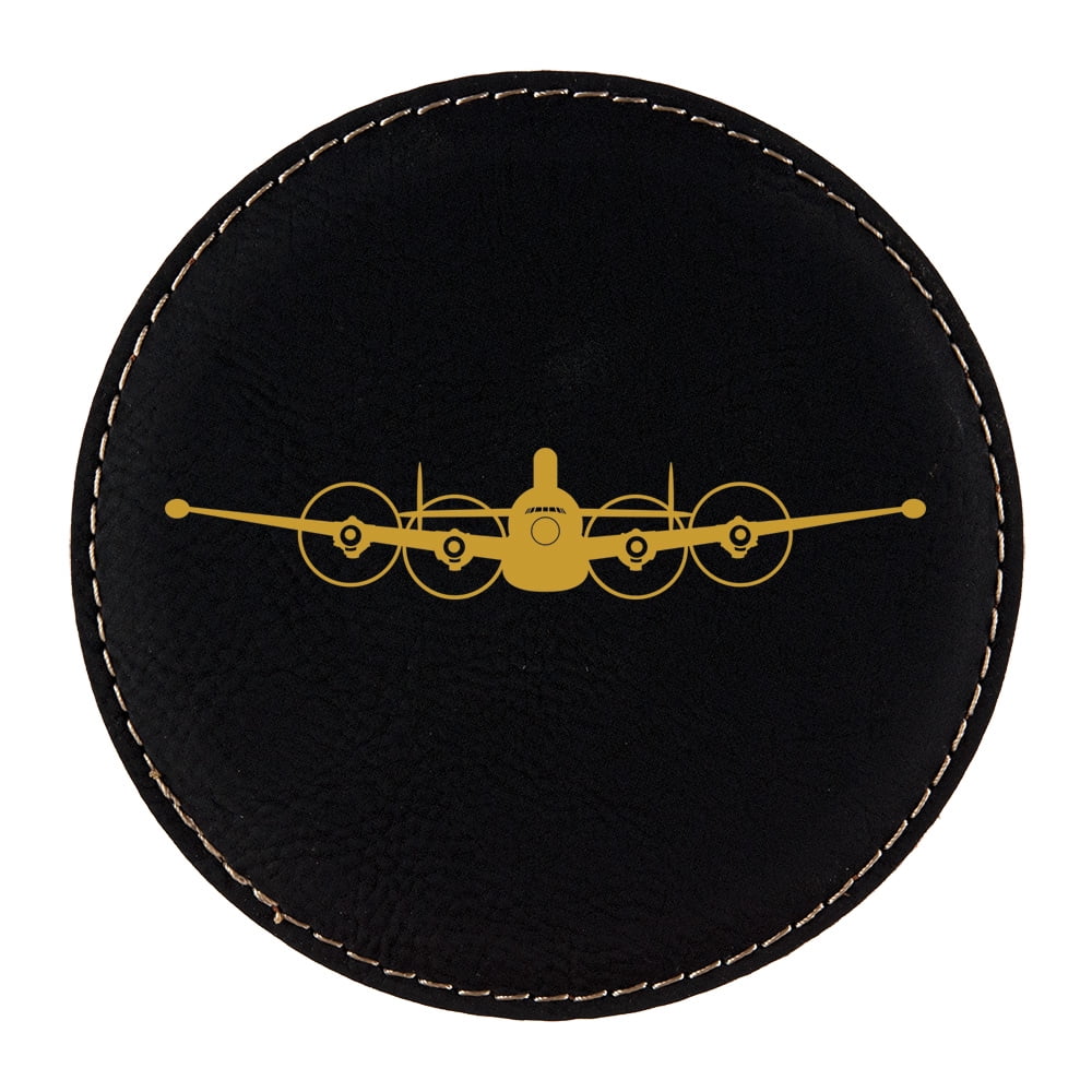 EC-121 Warning Star Coaster Laser Engraved Leatherette - Round Coasters ...