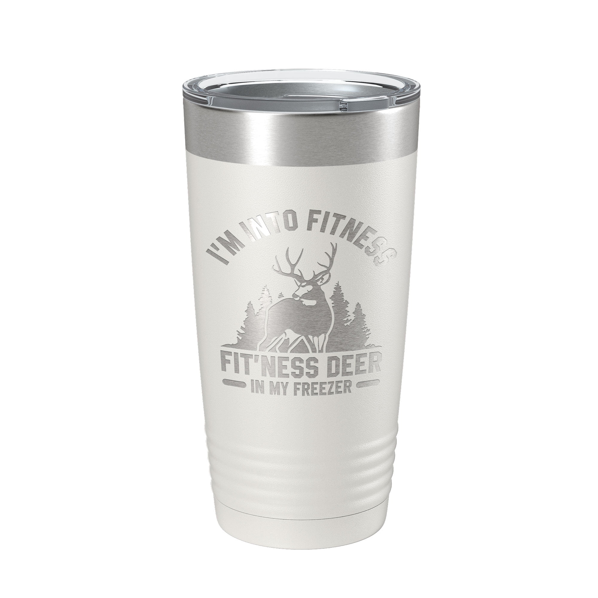 Deer Hunter Funny Tumbler Travel Mug I'm Into Fitness Fitting This Deer ...