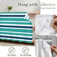 Teal Navy Cabinet Curtain, Blue White Stripe Sink Skirt for Bathroom ...