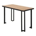 Home Roman Industrial Desk In Black Steel With Natural Wood Top ...