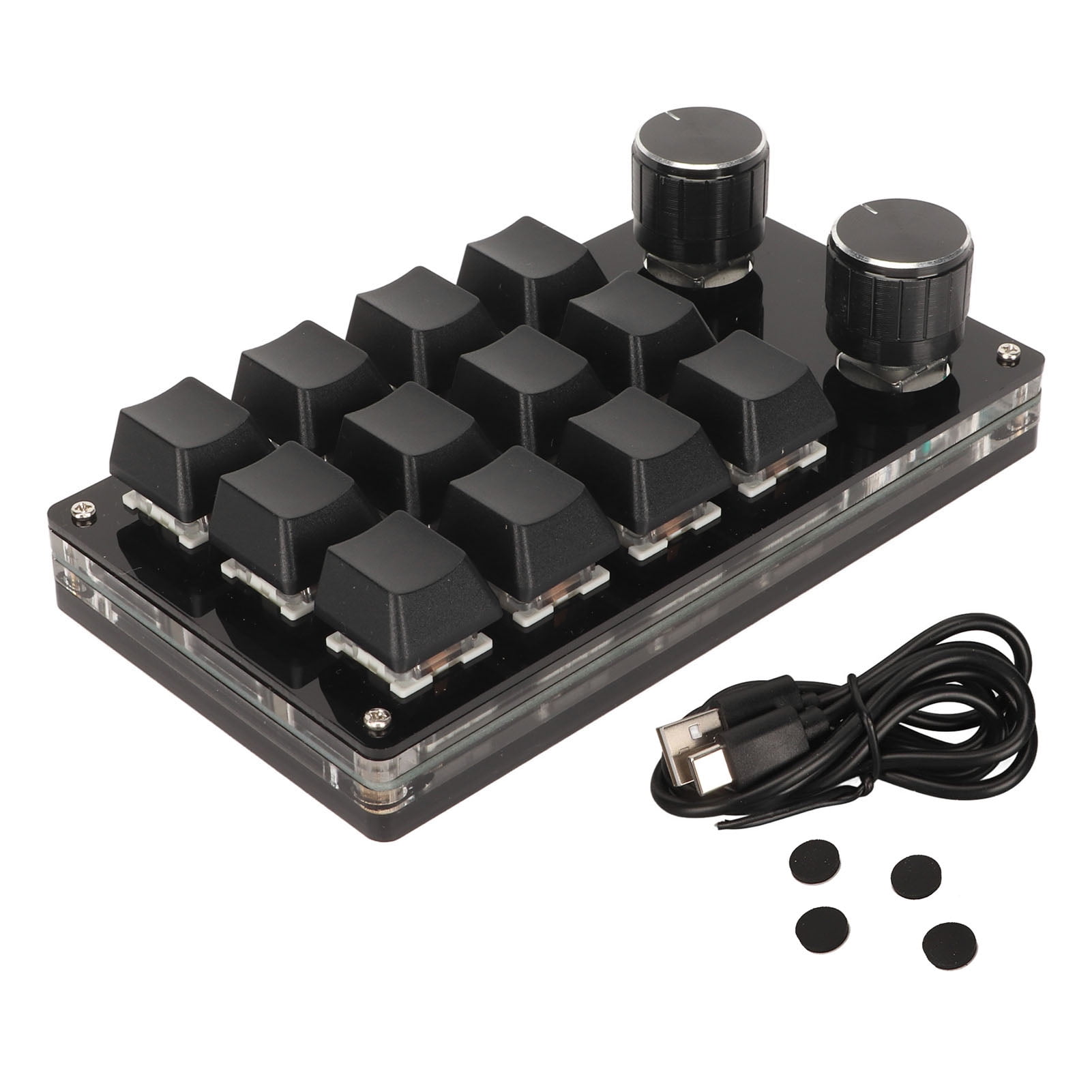 Mini teclado de 12 teclas con 2 perillas, interruptor azul, conexión ...