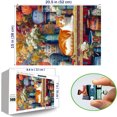 500-Piece Adult Wood Jigsaw Puzzle, Orange Tabby Cat with Colorful ...
