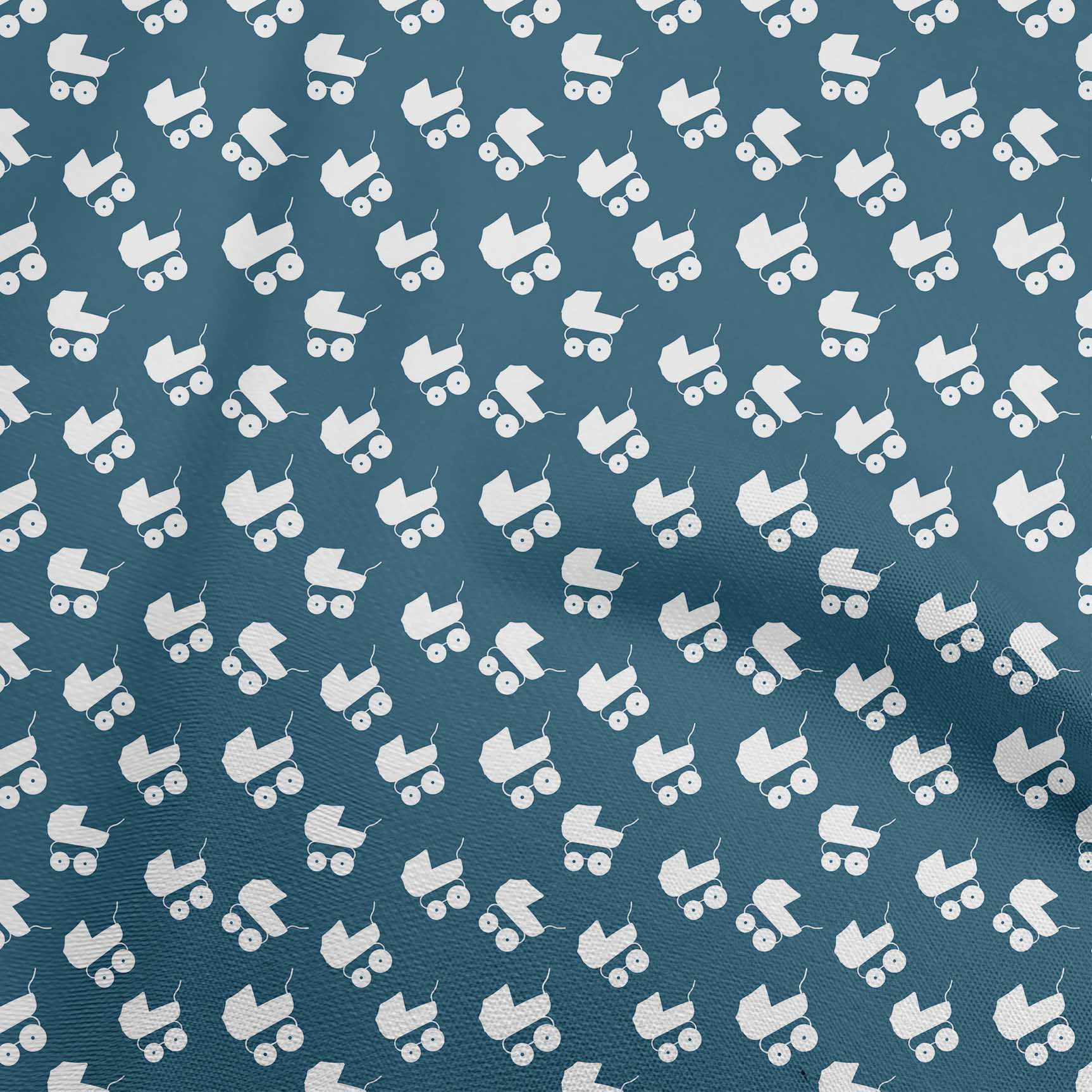 oneOone Silk Tabby Teal Blue Fabric Kids Cradle Craft Projects Decor ...