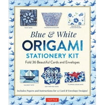 Blue & White Origami Stationery Kit: Fold 36 Beautiful Cards and ...
