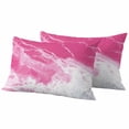 Abstract Pink White Ocean Wave Waterproof Throw Pillow Covers Set of 2 ...