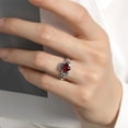 DVEATR Natural Garnet Claddagh Ring for Women 925 Sterling Silver 1.25 ...
