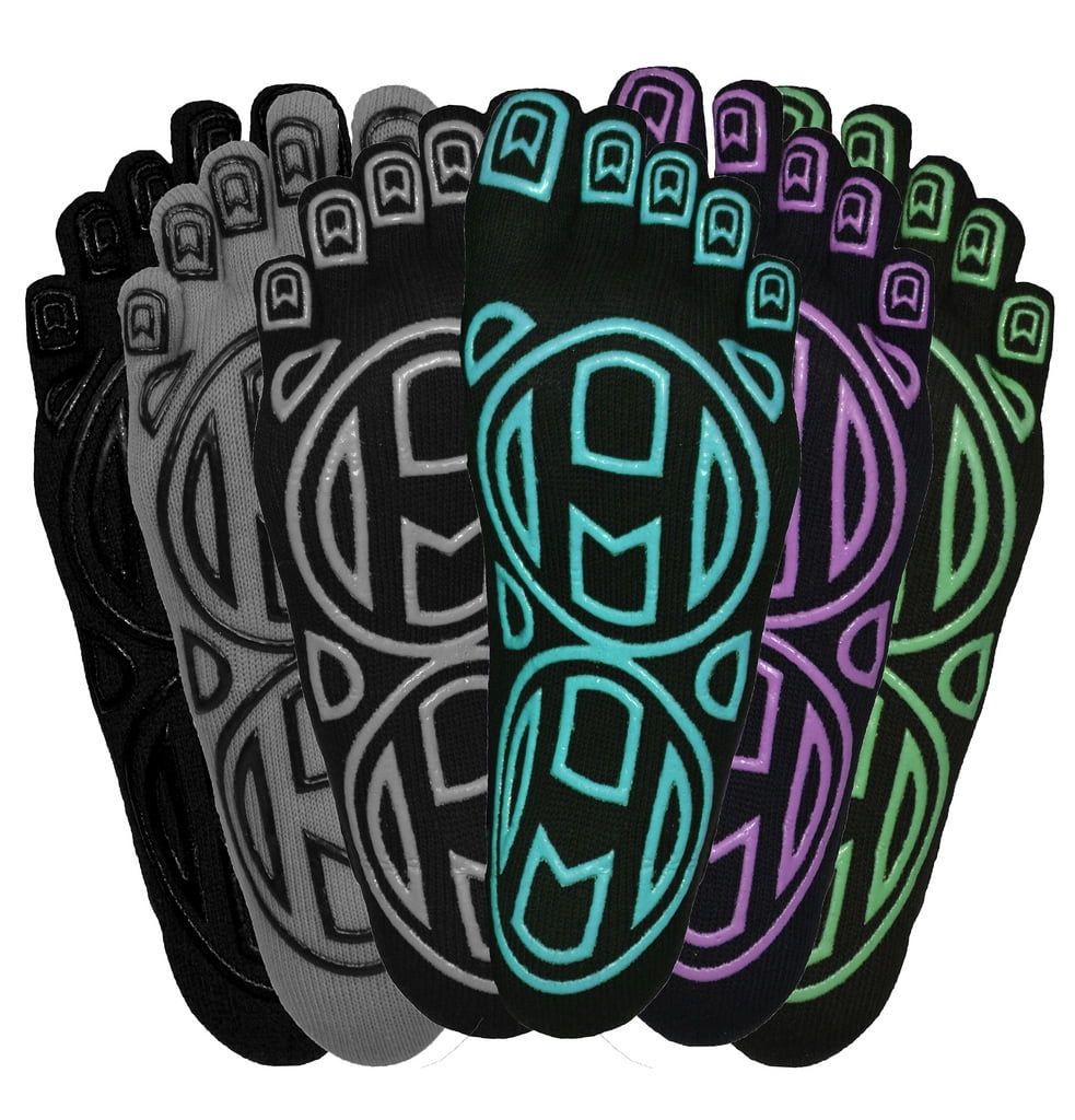 Mato & Hash 5-Toe Exercise "Barefoot Feel" Yoga Toe Socks With Full ...