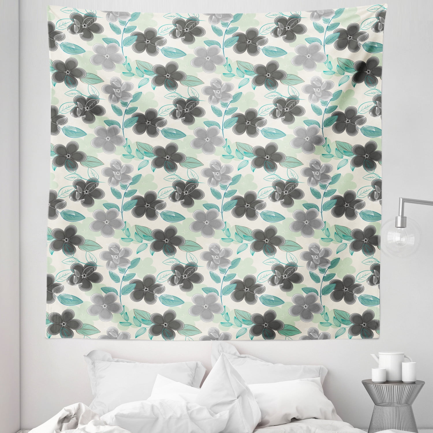 Floral Tapestry, Abstract Nostalgia Pattern with Retro Blooms and ...