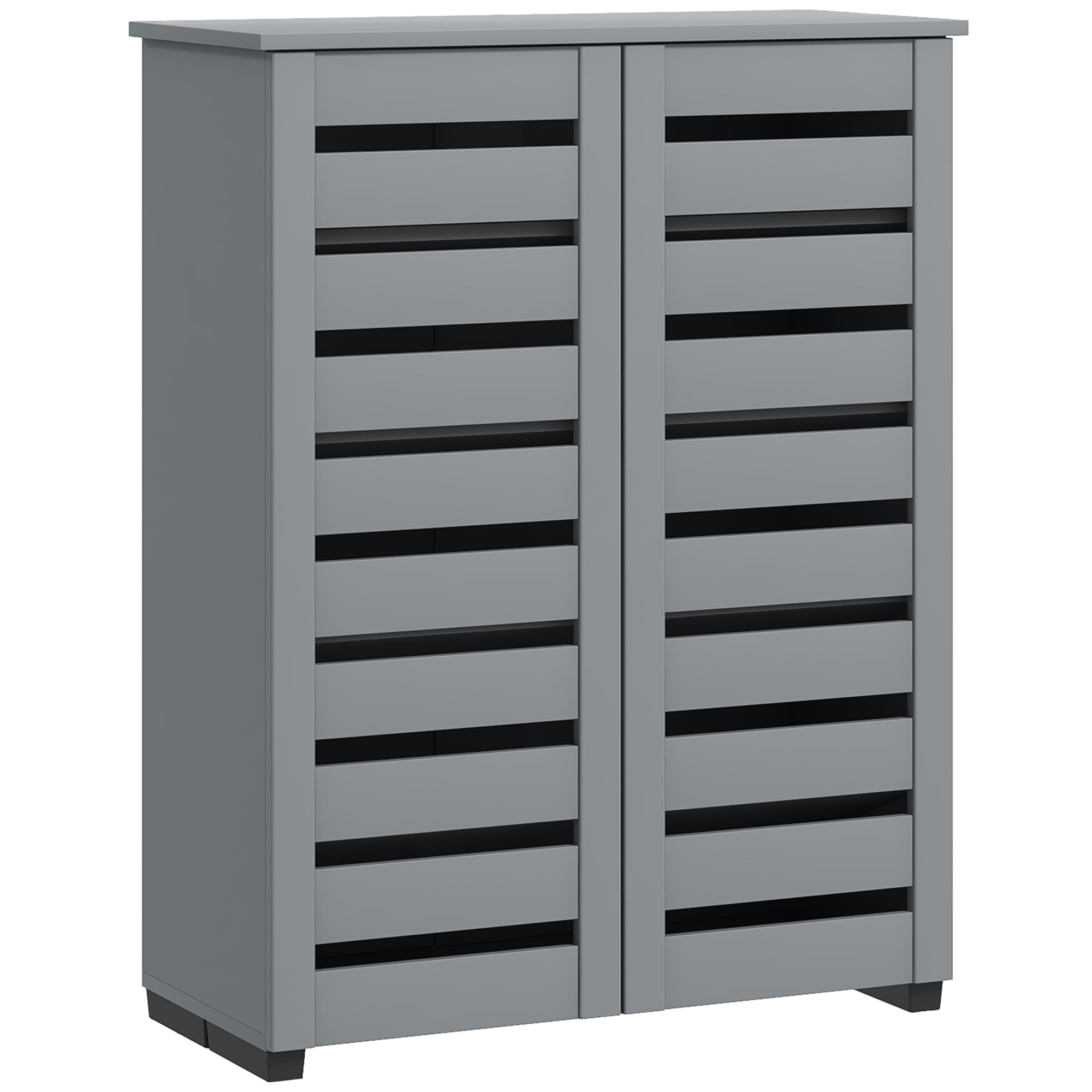 Click here for Homcom Slim Shoe Cabinet With 2 Slatted Doors For... prices