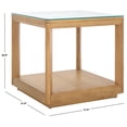 Safavieh Couture Benecarlo Contemporary Wood and Glass End Table ...