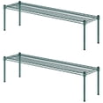 2-Pack 14" x 54" x 14" Green Wire Dunnage Rack, Heavy Duty Storage ...