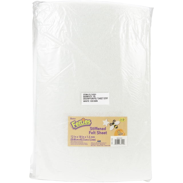 Stiff Felt Sheet 12"X18"X1.5mm-White - Walmart.com