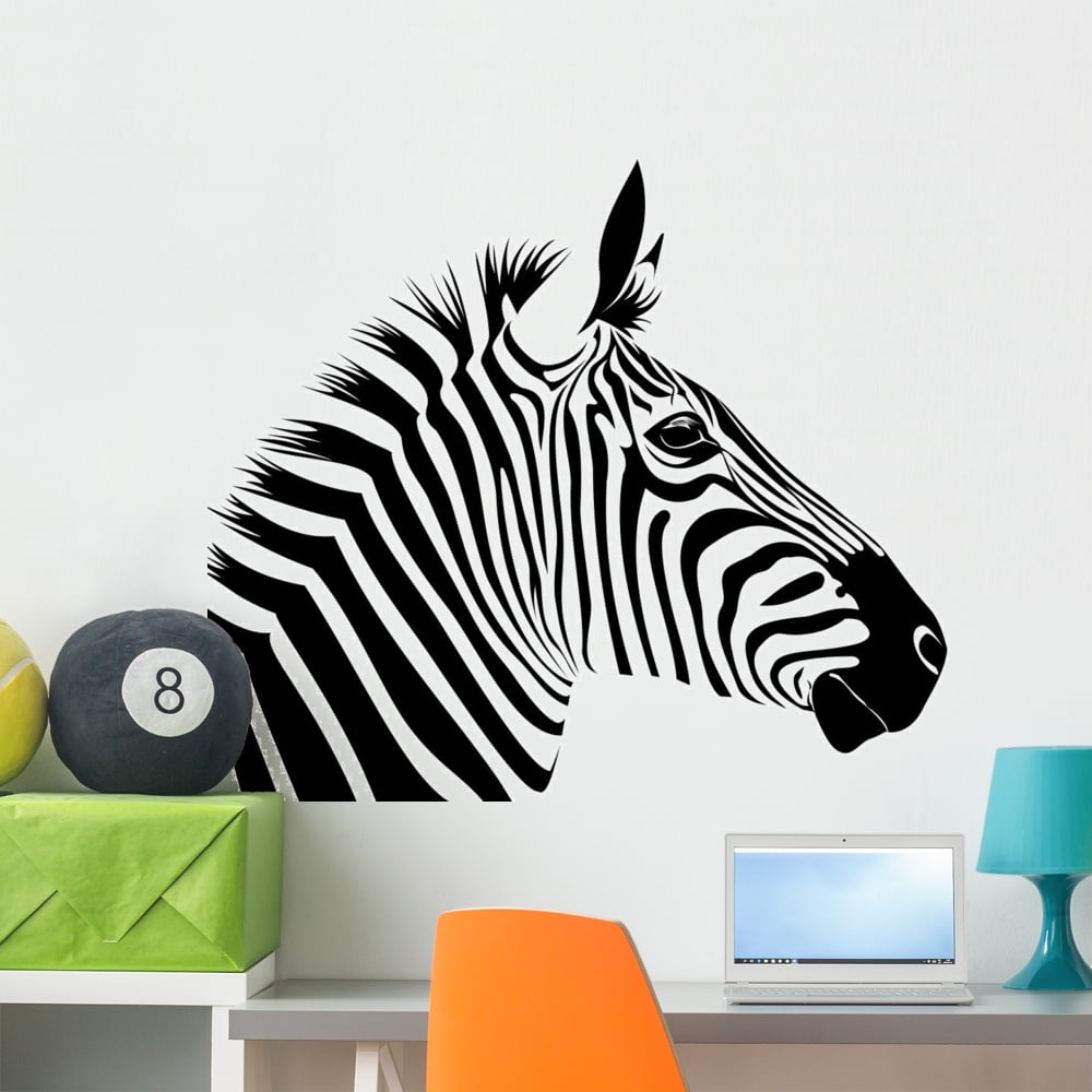 Zebra Wall Decal Sticker by Wallmonkeys Vinyl Peel and Stick Graphic ...