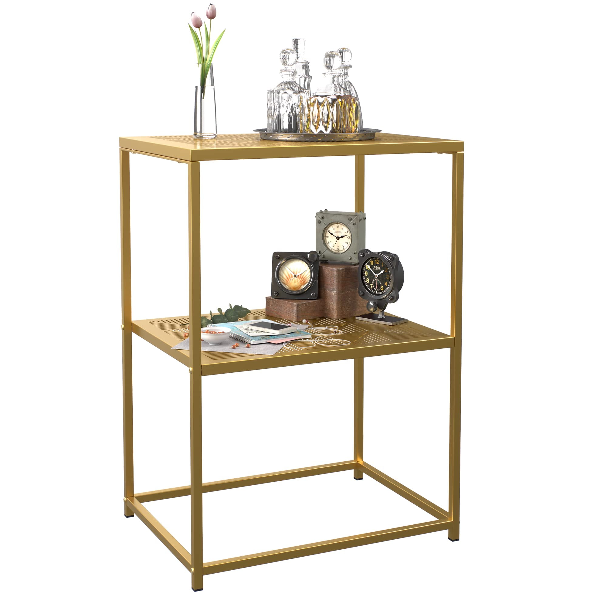 Yusong Narrow End Table, Small Gold Side Table for Small Spaces ...