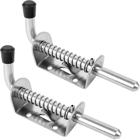 Jinsinto 2 Pieces Steel Spring Door Bolts, Spring Loaded Garage Door ...