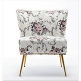 Friant Slipper Chair - Ivory Microfiber Upholstered Armless Accent ...