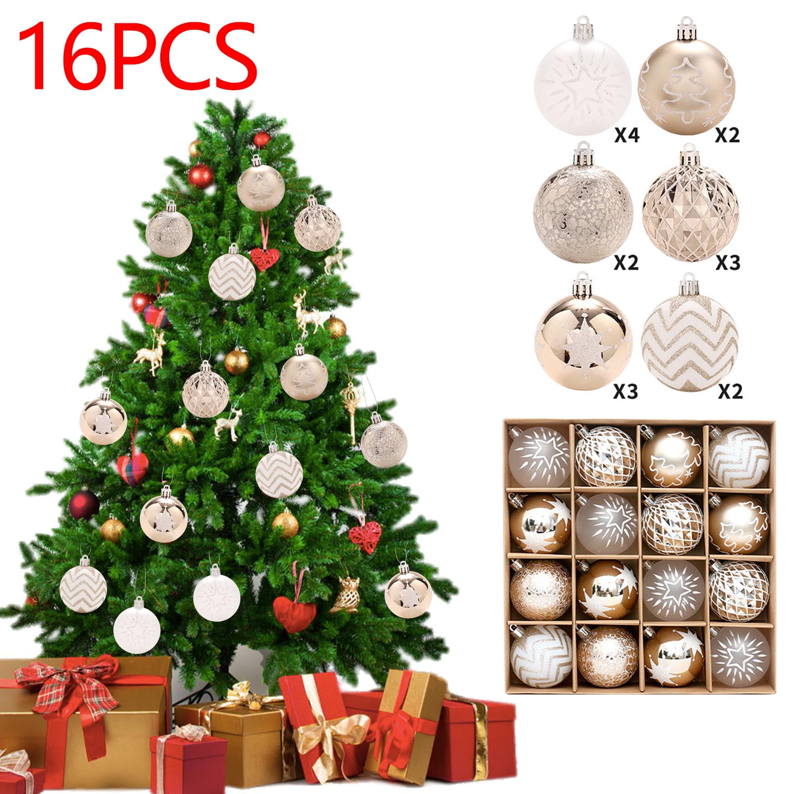 Click here for Sbnonk 16-Pack Champagne Gold Christmas Balls Fest... prices