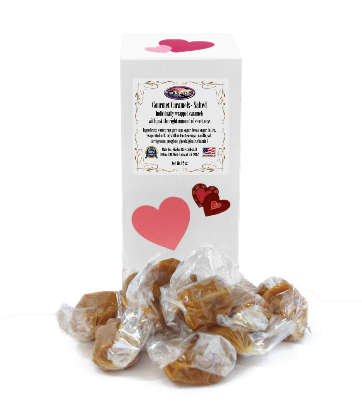 Shadow River Gourmet Caramels - Valentine's Day Gift Box - 12oz ...
