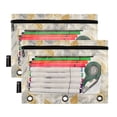 2 Pcs 3 Ring Binder Pouches, Foldable File Folders with Clear PVC ...