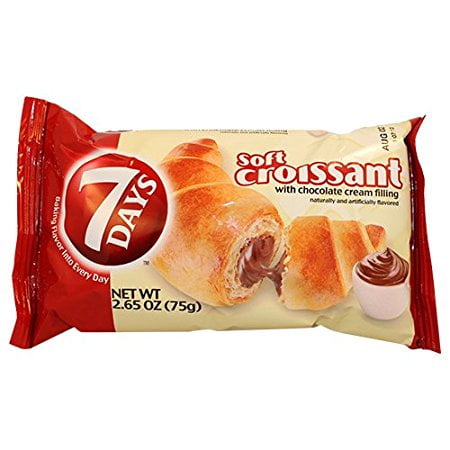24 PACKS : 7 Days Soft Croissant with Chocolate Cream Filling 75g ...