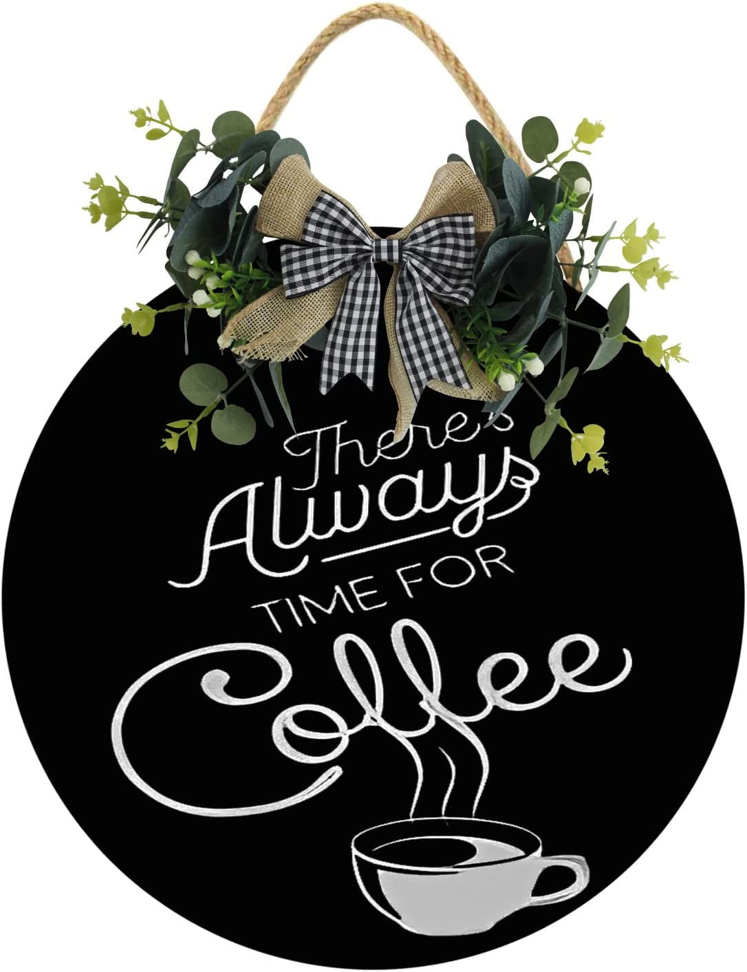 Eveokoki 12" There Is Always Time For Coffee Sign,Coffee Bar Sign ...