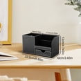 Premium Leather Pen Holder — Desk Pen Stand with PU Leather Finish for ...