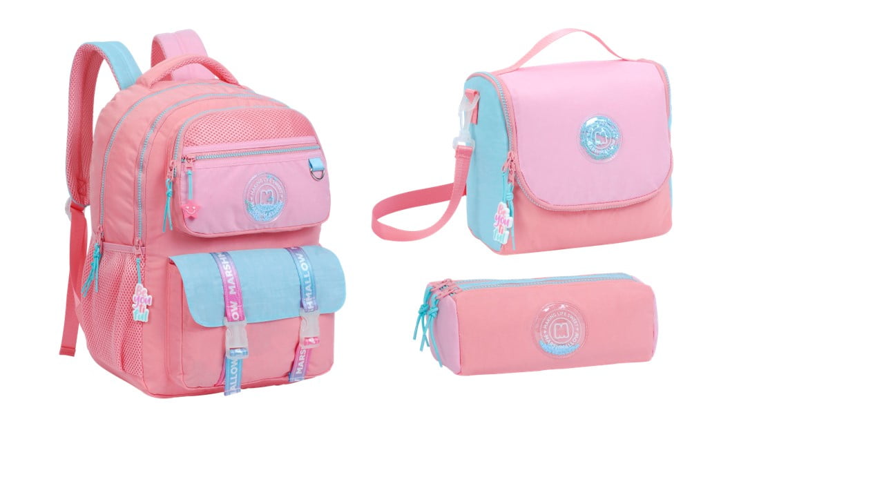 Combo Mochila Lonchera Y Lapicera Galaxy Marshmallow DKT 20.64 Litros 6 ...