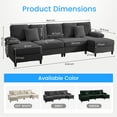 Puremind 112" U Shaped Sofa, 4 Seat Sofa with Double Chaises, Corduroy ...