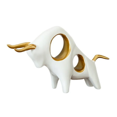 Office Resin Statue Desktop Bull Sculpture New Year Durable Home Decor ...