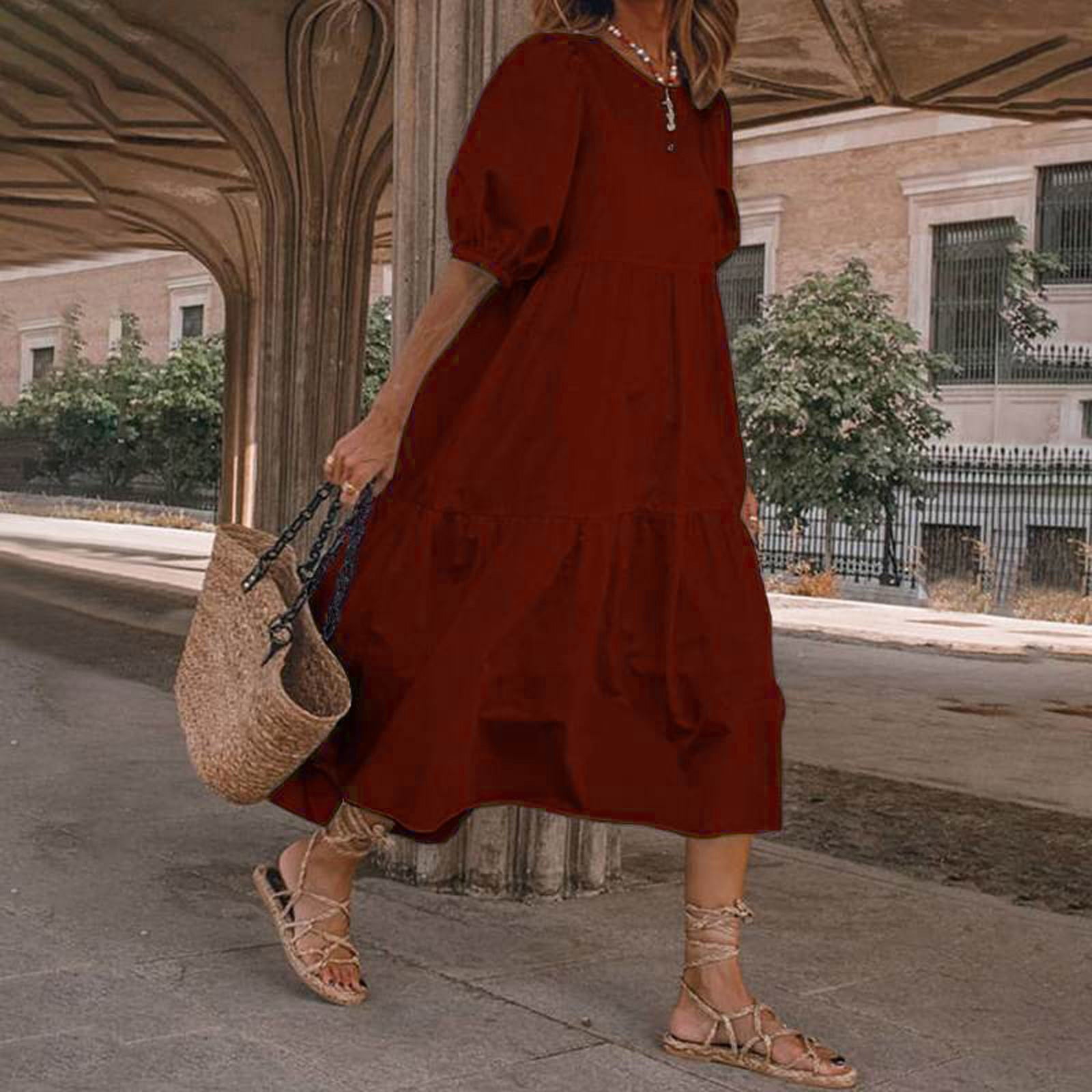 Click here for Lovzfmll Fashion Women Loose Solid Color O Puff Sl... prices