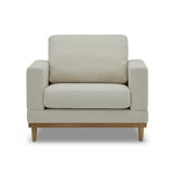 Better Homes & Gardens Springwood Wood Frame Accent Chair, Cream Linen ...