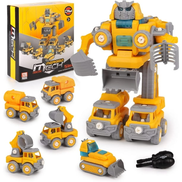 Transform Robots, 5 in 1 Take Apart Toy Vehicles,STEM Assemble Building ...