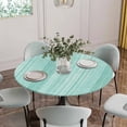 Abstract Teal Round Fitted Table Cover Rustic Farmhouse Minimalist Teal ...