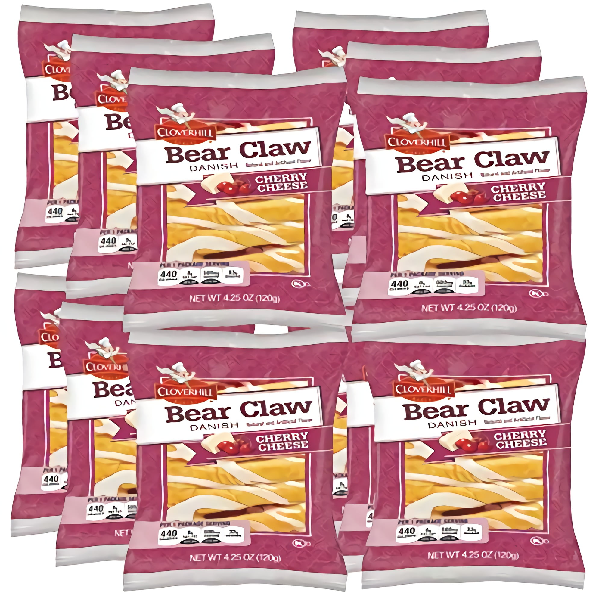 Cloverhill Cherry Cheese Bear Claws | Individually Packaged | 12 Pack ...