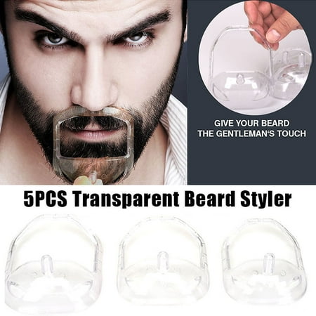 5 Pcs Men Mustache Shaper Styling Template Goatee Beard Guide Stencil ...