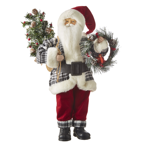 Raz Imports 22.5" Santa Holding Tree & Wreath - Walmart.com