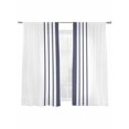 Blue Vertical Striped Sheer Curtains 63 Inch Length 2 Panels, White ...