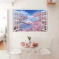 3D Snow Mountain Village Window Wall Sticker, Removable Nature Scenery ...