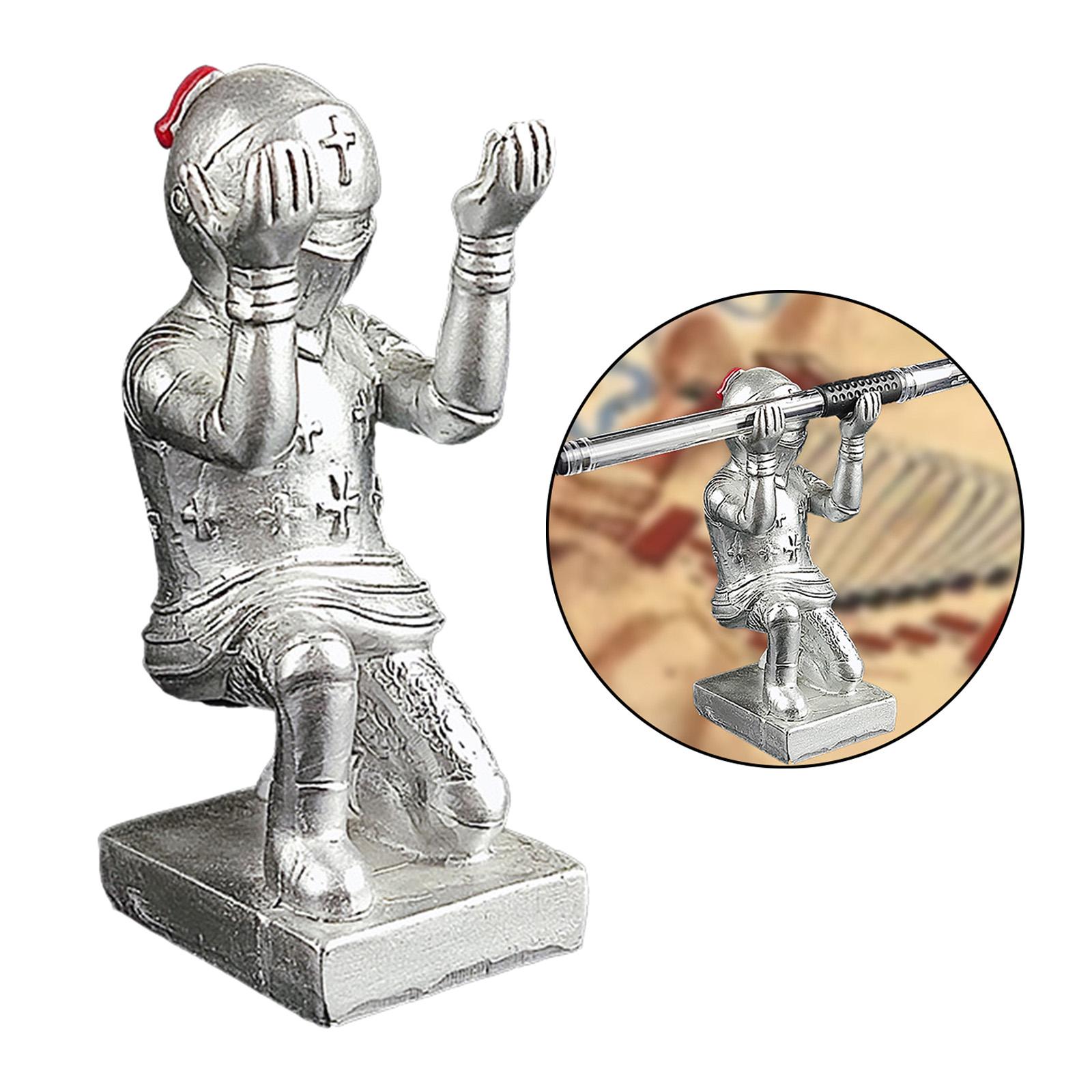 Resin Knight Statue Pen Holder Collectible Figurine Makeup Brush Desk ...