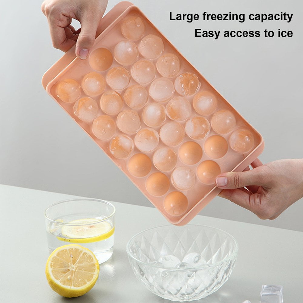 AMERTEER Ice Cube Mold Leak Proof Non-stick Silicone No Residue Circle ...