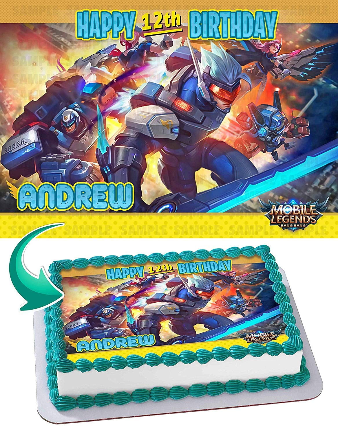 Mobile Legends Bang Bang Edible Cake Image Topper Personalized Picture ...