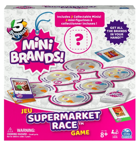 5 Surprise Mini Brands Supermarket Race Board Game by Spin Master, with ...