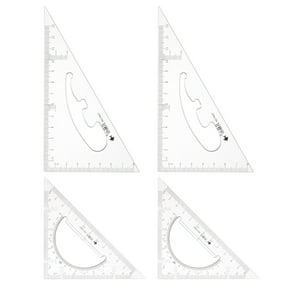 Uxcell 4piece Triangle Ruler Square Set 10cm 30/60 and 45/90 Degrees ...