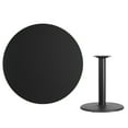 BizChair 42'' Round Black Laminate Table Top with 24'' Round Table ...