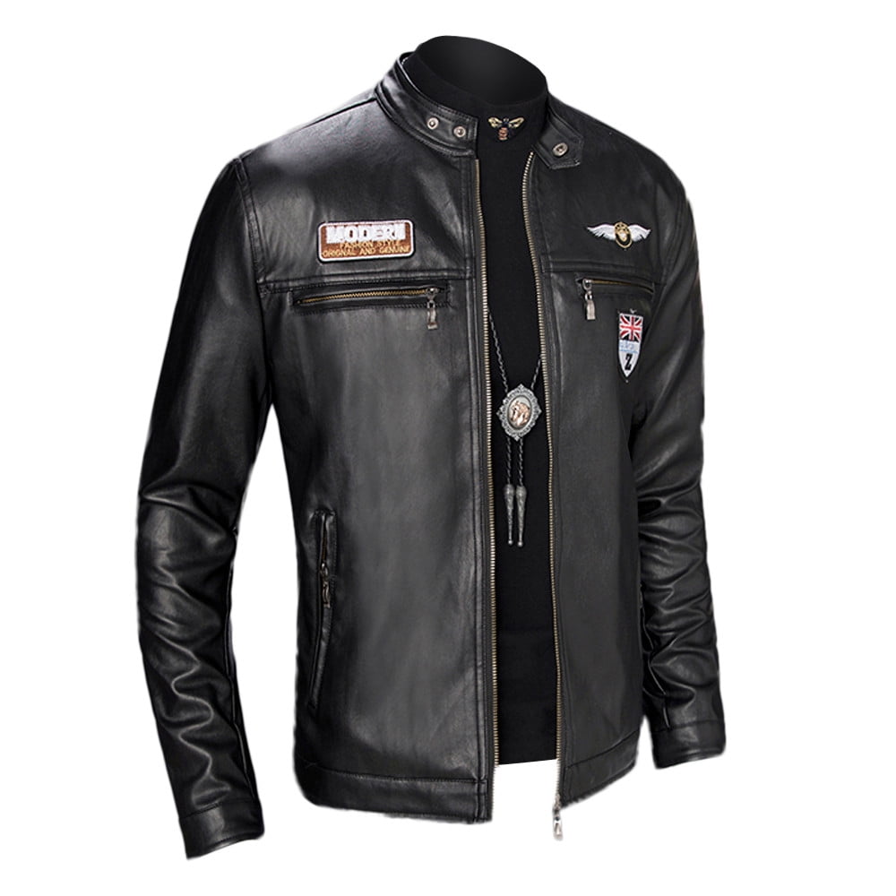 Click here for Unbranded Leather Motorcycle Jacket Men Mens Winte... prices