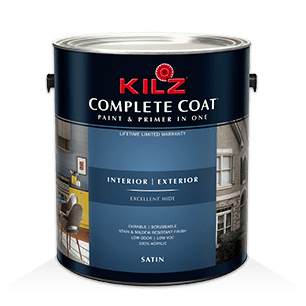 KILZ Complete Coat Paint and Primer Interior/Exterior , Satin, 1 Gallon ...