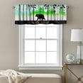 Forest Bear Valances for Windows Pine Needles Green Gradient Wood Grain ...
