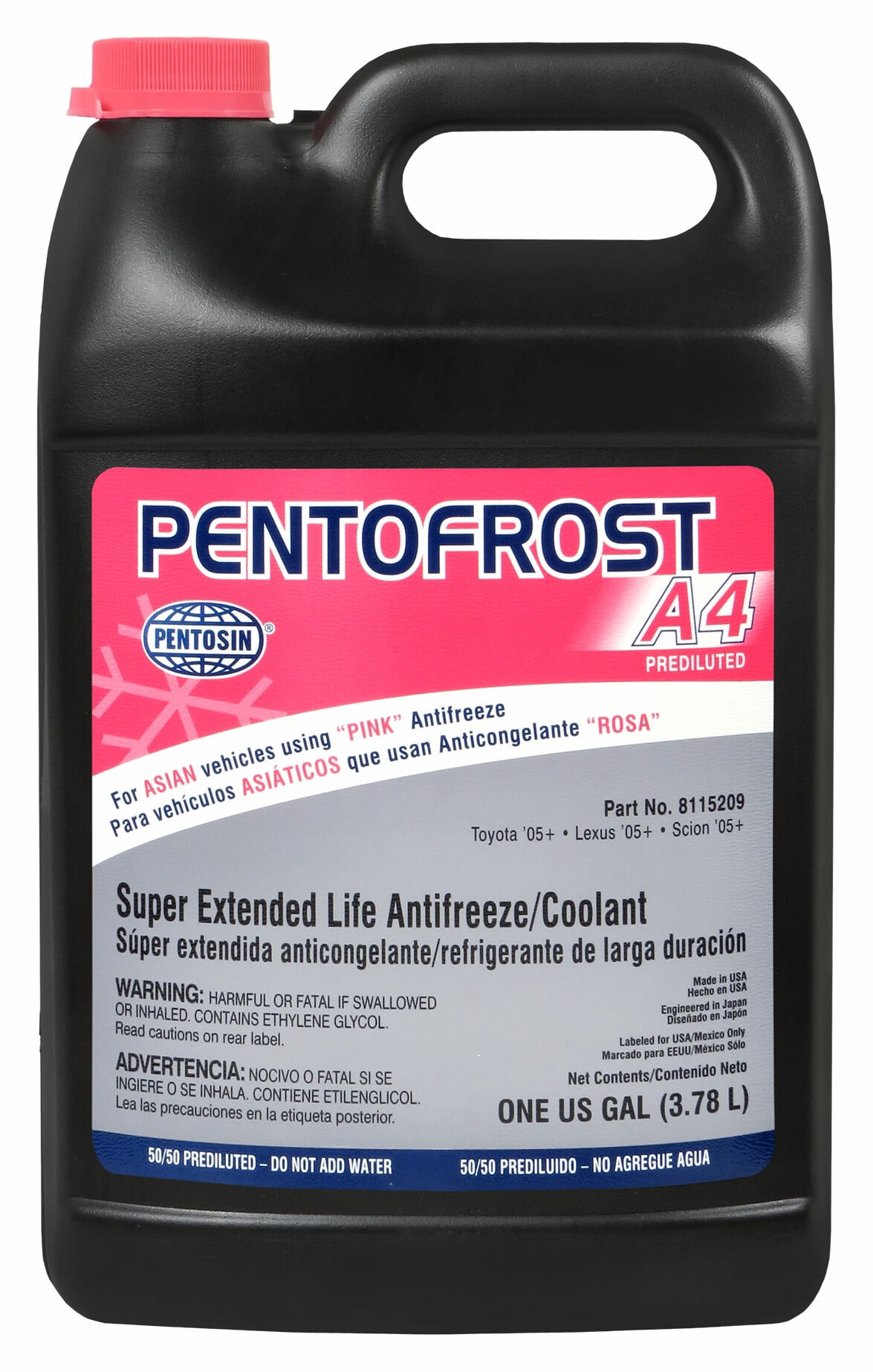 Anticongelante PENTOSIN 1 Gal Rosa Prediluido 50% | Bodega Aurrera en línea